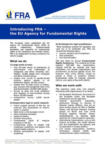Introducing FRA – the EU Agency for Fundamental Rights | European Union ...
