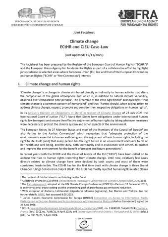 Climate change - ECtHR and CJEU Case-Law | European Union Agency for ...
